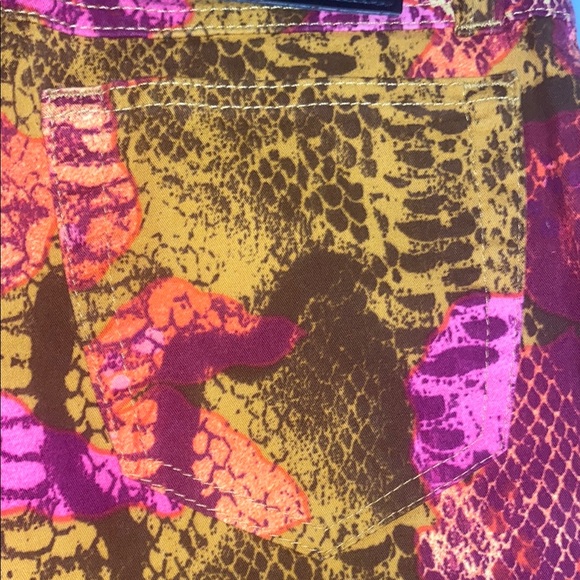 Versace | Pants & Jumpsuits | Versace Pink And Yellow Snake Print Pants ...